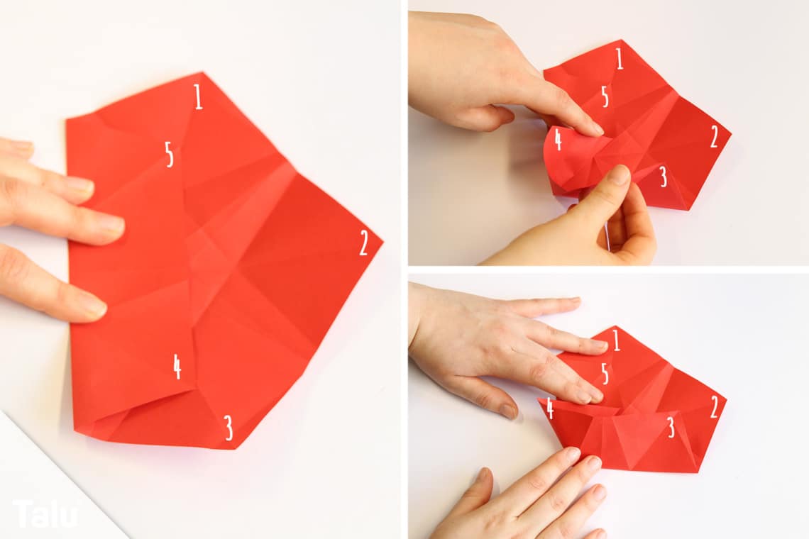 Origami Stern falten – Stern aus Papier basteln - Talu.de