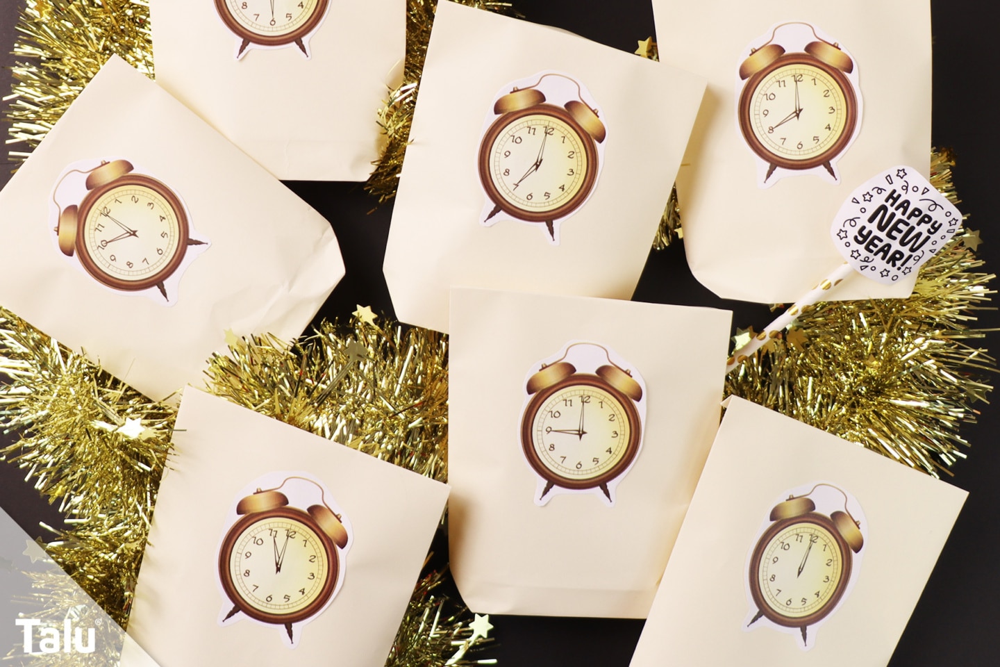 Countdown-Tüten für Silvester basteln | Vorlagen zum Ausdrucken - Talu.de