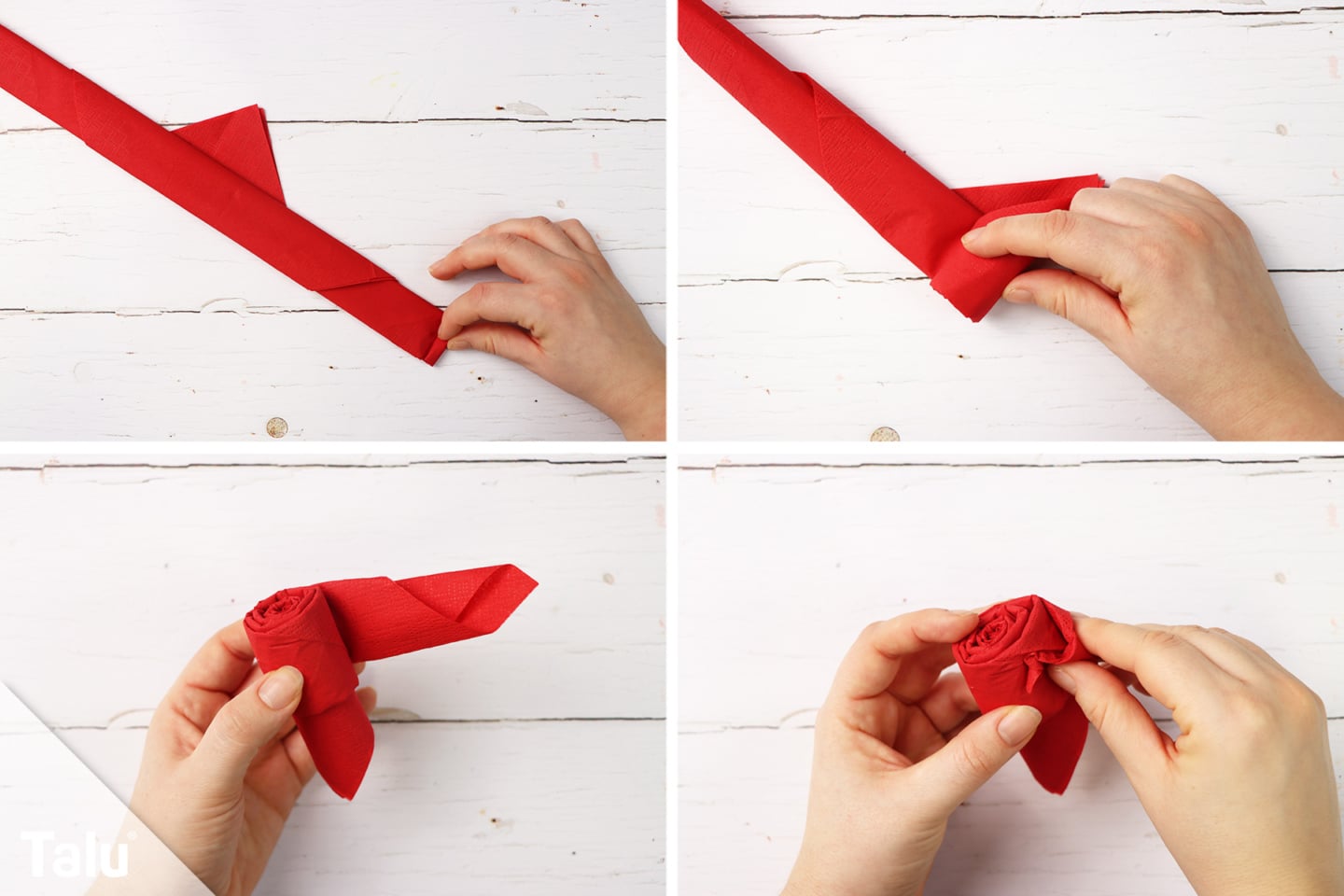 Servietten als Rose falten | Anleitung - Talu.de