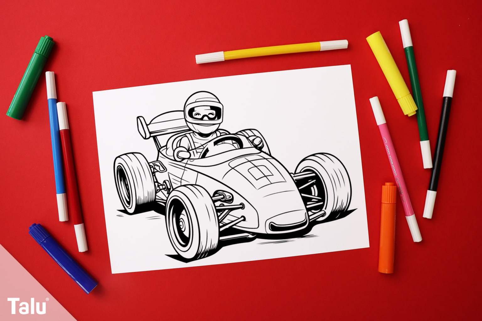 Rennautos Ausmalbilder | Kostenlose Vorlagen zum Ausdrucken - Talu.de
