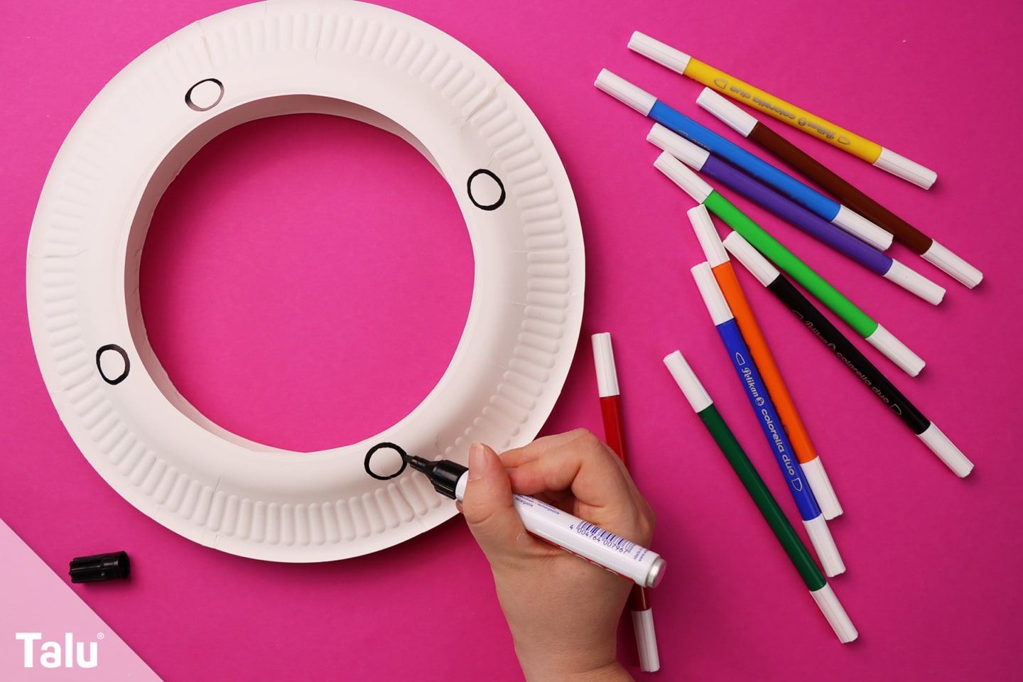 Frisbee basteln aus Papptellern | Sommer DIY Idee - Talu.de