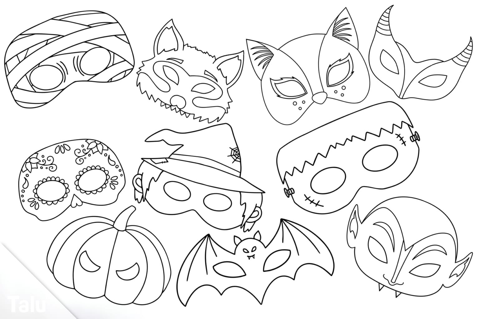 Masken basteln für Halloween | Vorlagen - Talu.de