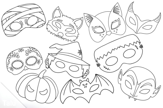 Masken basteln für Halloween | Vorlagen - Talu.de